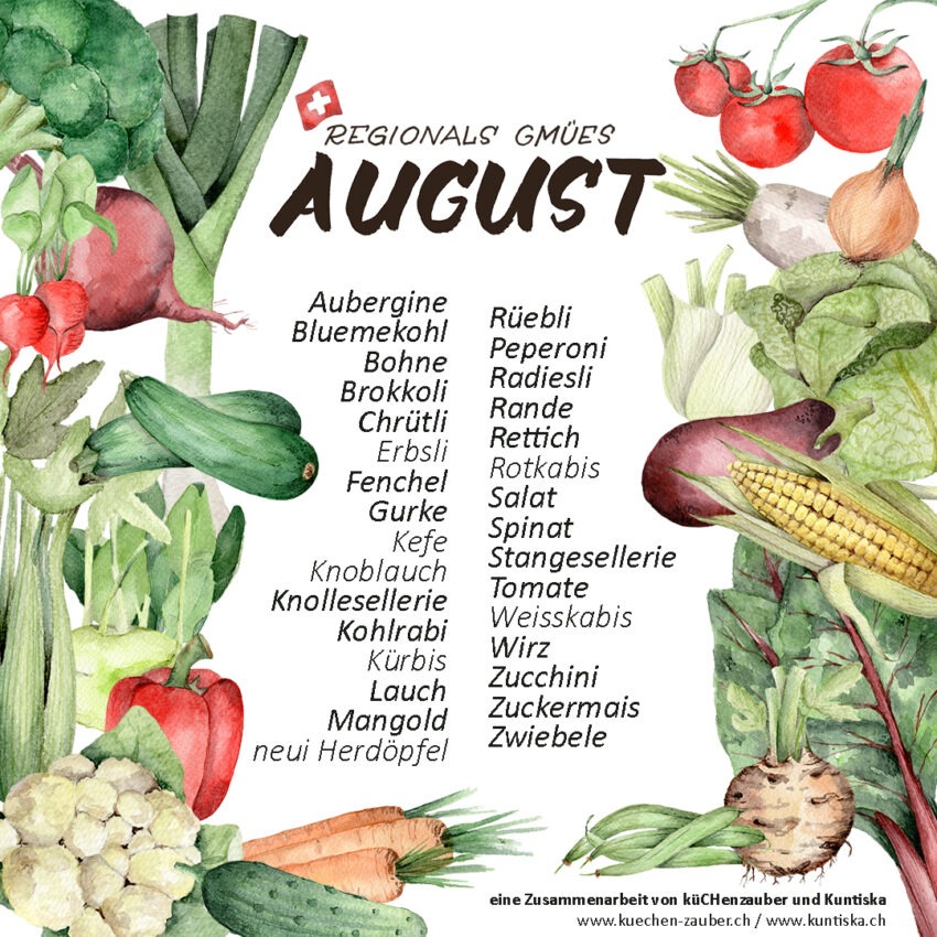 Gemuse August Pflanzen